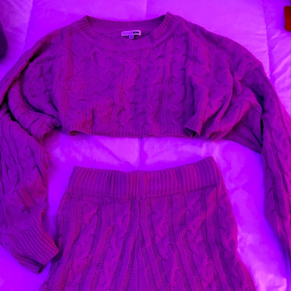 Fashion Nova | Tops | Crochet Purple Matching Set | Poshmark